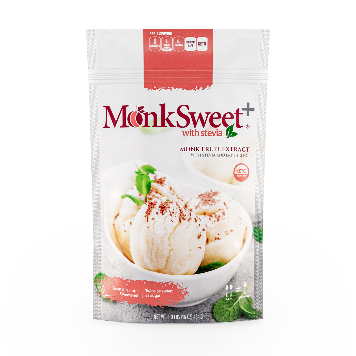 MonkSweet+ Plus | Stevia Infused Monk Fruit Sweetener | Steviva Brands