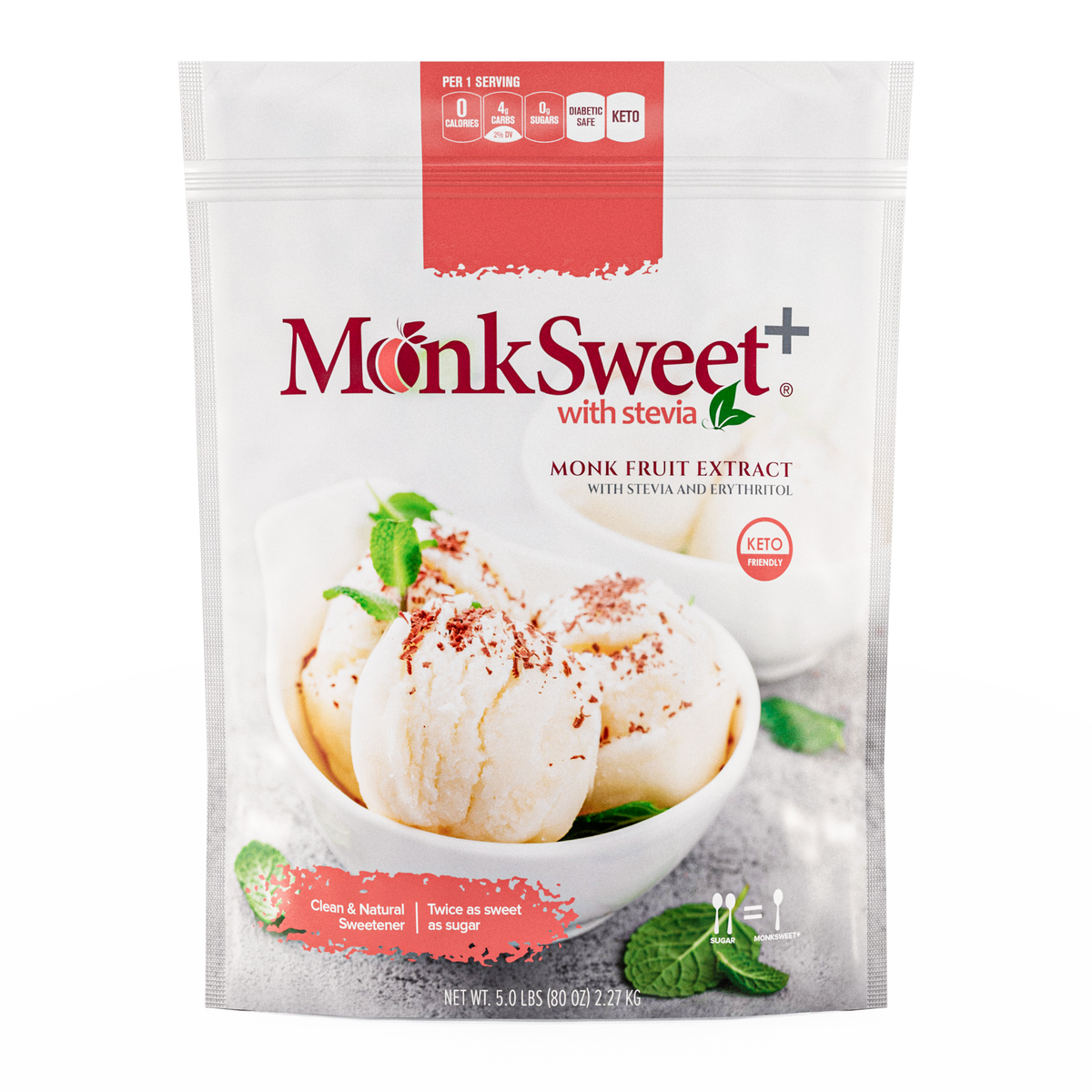 MonkSweet+ Plus | Stevia Infused Monk Fruit Sweetener | Steviva Brands
